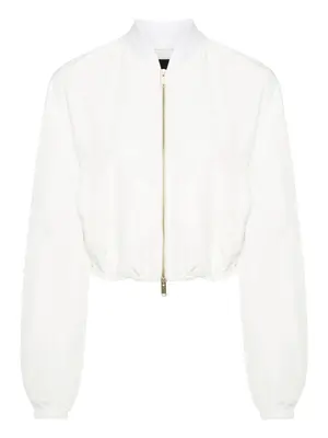 Fabiana Filippi Cropped Bomber Jacket - White