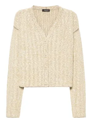 Fabiana Filippi Metallic Tweed Cardigan - Gold