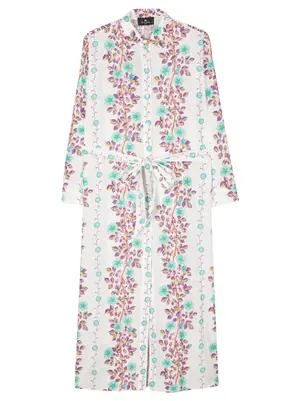 Etro Floral-print Shirtdress - White