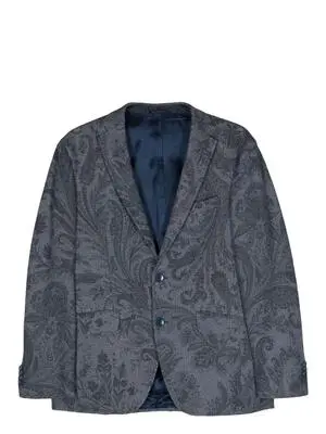 Etro Paisley-jacquard Cotton Blazer - Blue