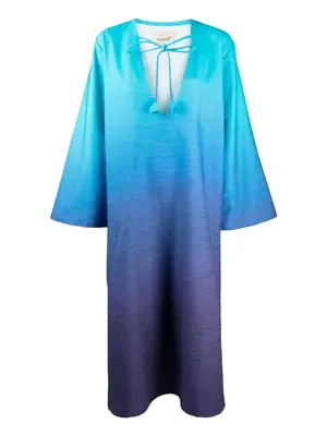 BAMBAH Mosa Gradient-effect Linen Kaftan - Blue