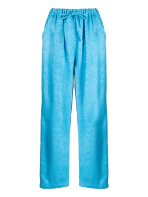 BAMBAH Torin Abstract-print Linen Lounge Trousers - Blue