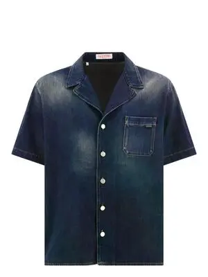 Valentino Garavani Denim Chambray Bowling Shirt - Blue