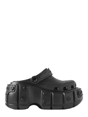 Balenciaga Rubber Platform Sandals - Black