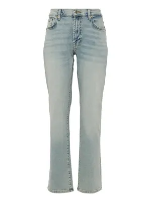 7 For All Mankind Ellie Mid-rise Straight Jeans - Blue