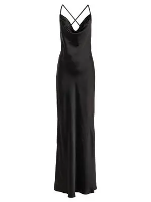 Norma Kamali Satin Slip Gown - Black