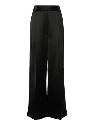 Khaite Simone Pleated Wide-leg Pants - Black