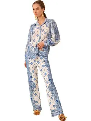 Hale Bob Eden Silk Top - Blue
