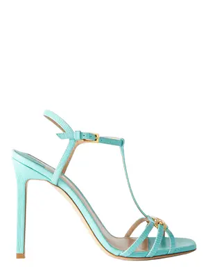 TOM FORD Whitney Embellished Lizard-effect Leather Sandals - Blue