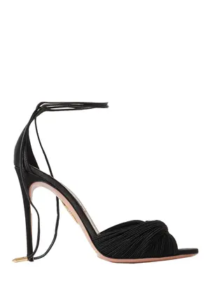 AQUAZZURA Bellini Beauty 105 Twisted Satin Sandals - Black