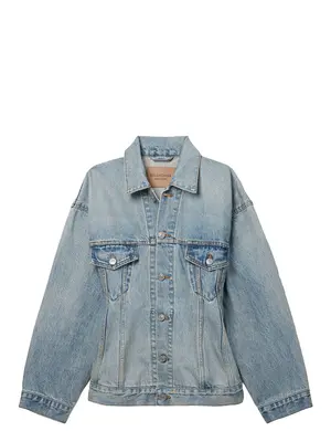 Balenciaga Hourglass Oversized Denim Jacket - Blue