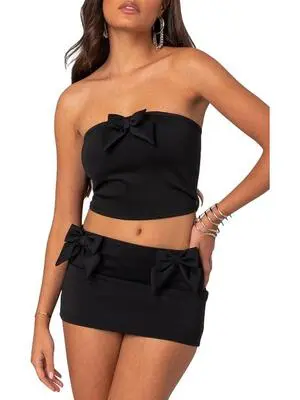 EDIKTED Gabriella Bow Tube Top - Black