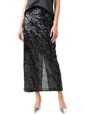 GREY LAB Grey Lab Sequin Maxi Skirt Black