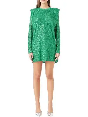 Endless Rose Sequin Mini Dress - Green