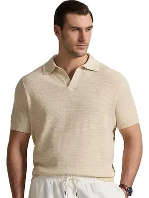 Ralph Lauren Textured Cotton-Linen Short-Sleeve Sweater Full Cream