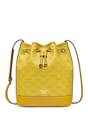 Mcm MCM Himmel Lauretos Drawstring Bucket Bag Lemon Gold