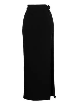 Magda Butrym Rosette Cut-out Maxi Skirt - Black