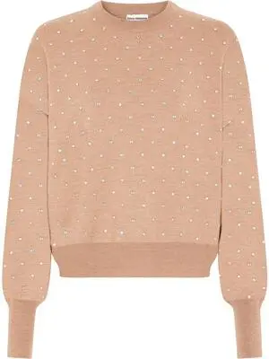 Rabanne Crystal-embellished Wool Jumper - Neutrals