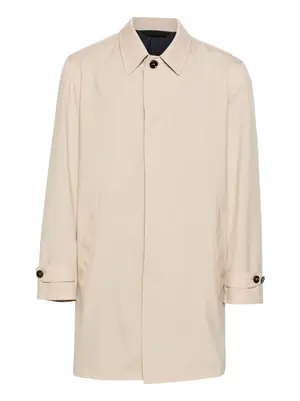 Brioni Single-breasted Mid-length Parka - Neutrals