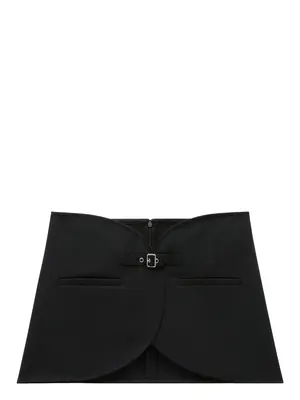 COURREGES Ellipse Buckle-strap Twill Miniskirt - Black