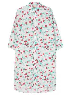 Marni Reverie-print Cotton Shirtdress - White