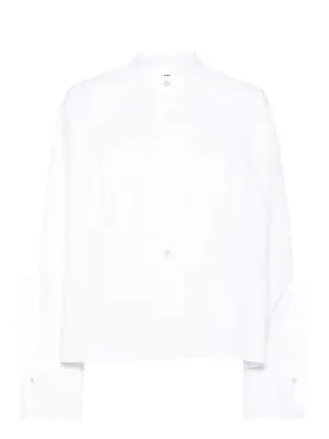 JIL SANDER Cropped Cotton Poplin Shirt - White