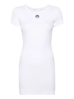 MARINE SERRE Organic-cotton T-shirt Dress - White