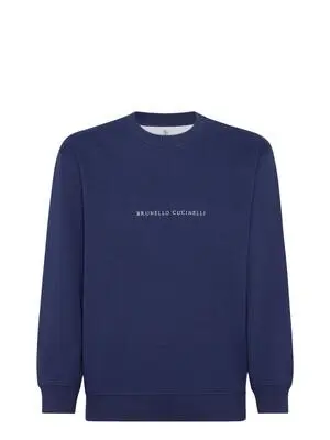 Brunello Cucinelli Logo-embroidered Sweatshirt - Blue