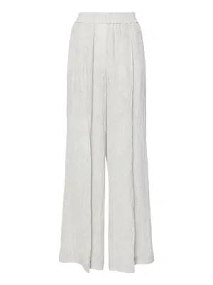 Brunello Cucinelli High-waist Palazzo Trousers - Grey