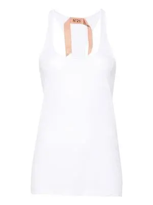 N°21 Logo Appliqué Tank Top - White