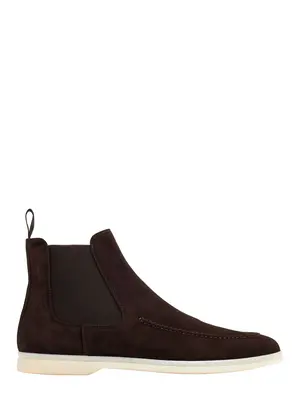 SCAROSSO Suede Chelsea Boots - Brown
