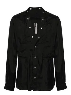 RICK OWENS V-neck Satin-finish Shirt