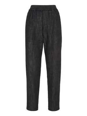 Brunello Cucinelli High-waisted Tapered Jeans - Black