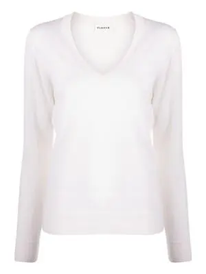 P.a.r.o.s.h V-neck Fine-knit Jumper - White