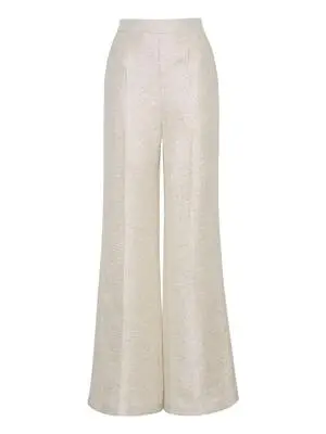 Adam Lippes Bettina Metallic Wide-leg Trousers - Neutrals