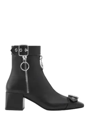 COURREGES Gogo Leather Ankle Boots - Black