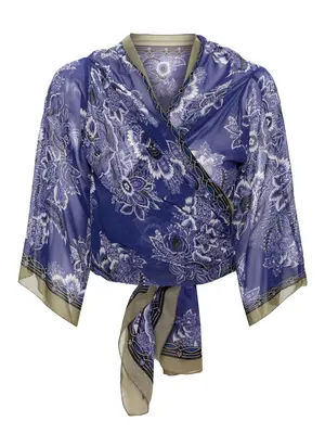 Etro Floral-print Blouse - Blue