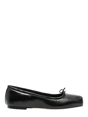 AeydĒ Square-toe Leather Ballerinas - Black