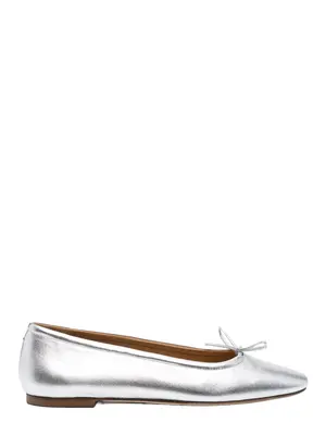 AeydĒ Metallic Leather Ballerinas - Silver