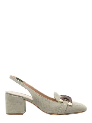 Roberto Festa Ibiza Denim Slingback Pumps - Green