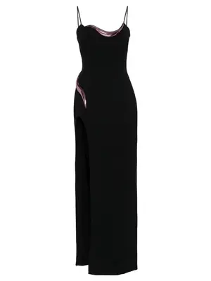 David Koma Metallic-appliqué Maxi Dress - Black