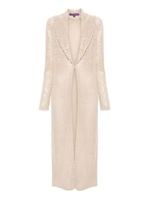 Ralph Lauren Sequinned Cashmere Cardigan-coat - Neutrals