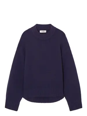 Cos Chunky Pure Cashmere Crew-Neck Sweater Blue