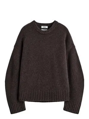 Cos Chunky Pure Cashmere Crew-Neck Sweater Brown