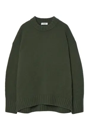 Cos Chunky Pure Cashmere Crew-Neck Sweater Green