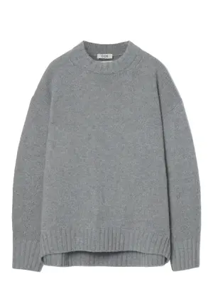 Cos Chunky Pure Cashmere Crew-Neck Sweater Grey
