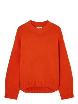 Cos Chunky Pure Cashmere Crew-Neck Sweater Orange