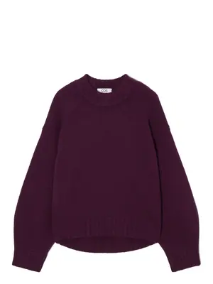 Cos Chunky Pure Cashmere Crew-Neck Sweater Purple
