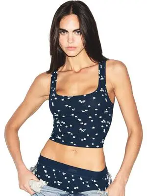 SKIMS SKIMS Cotton Rib Tank 3-Pack Navy Daisy Print