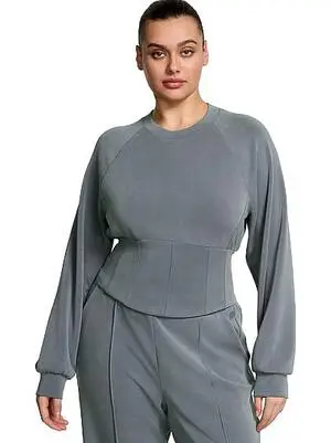 Victoria's Secret Victoria's Secret VSX Featherweight Knit Corset Crewneck Grey
